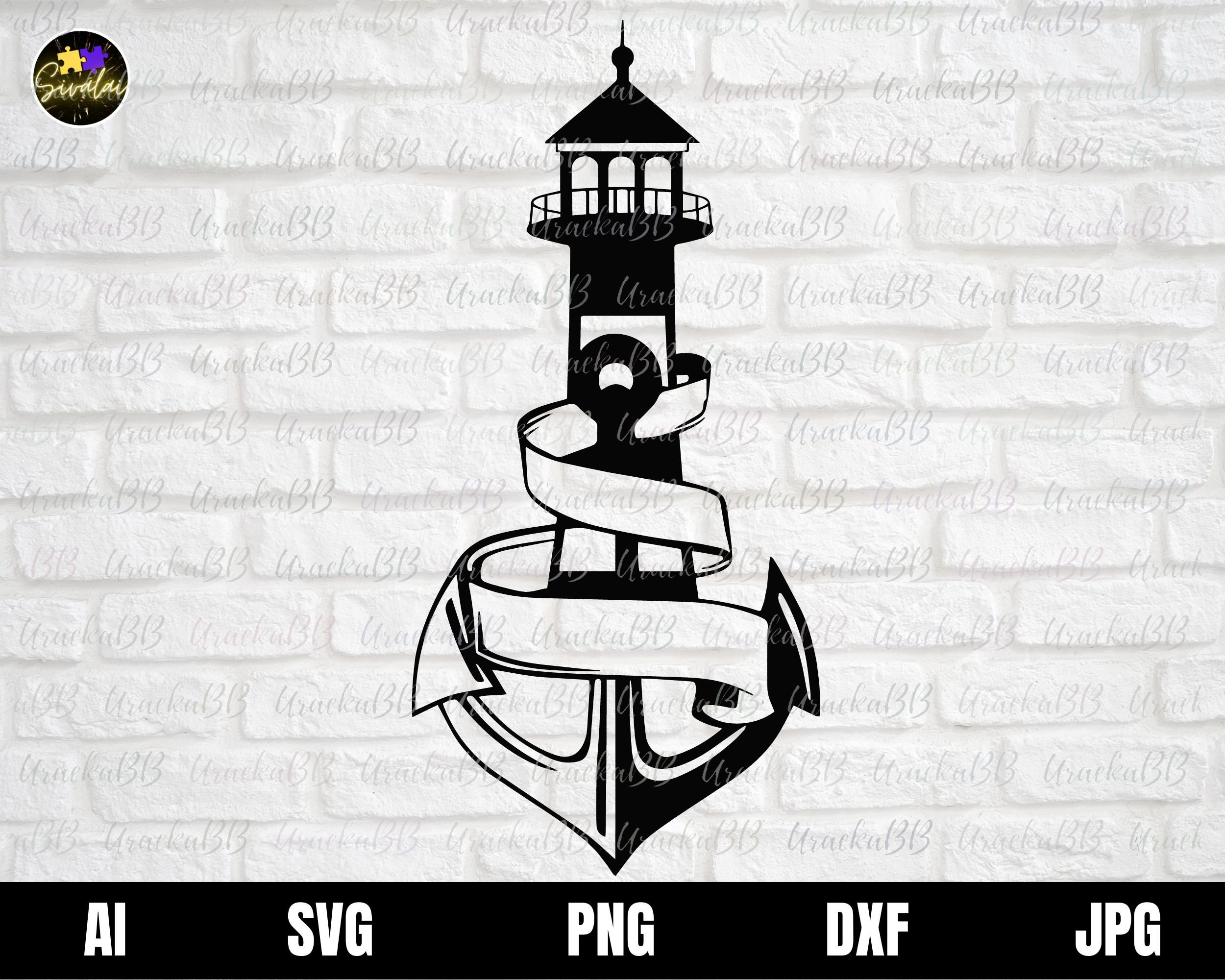 Faro svg, faro png, mar svg, océano svg, faro con ancla svg, faro con ...
