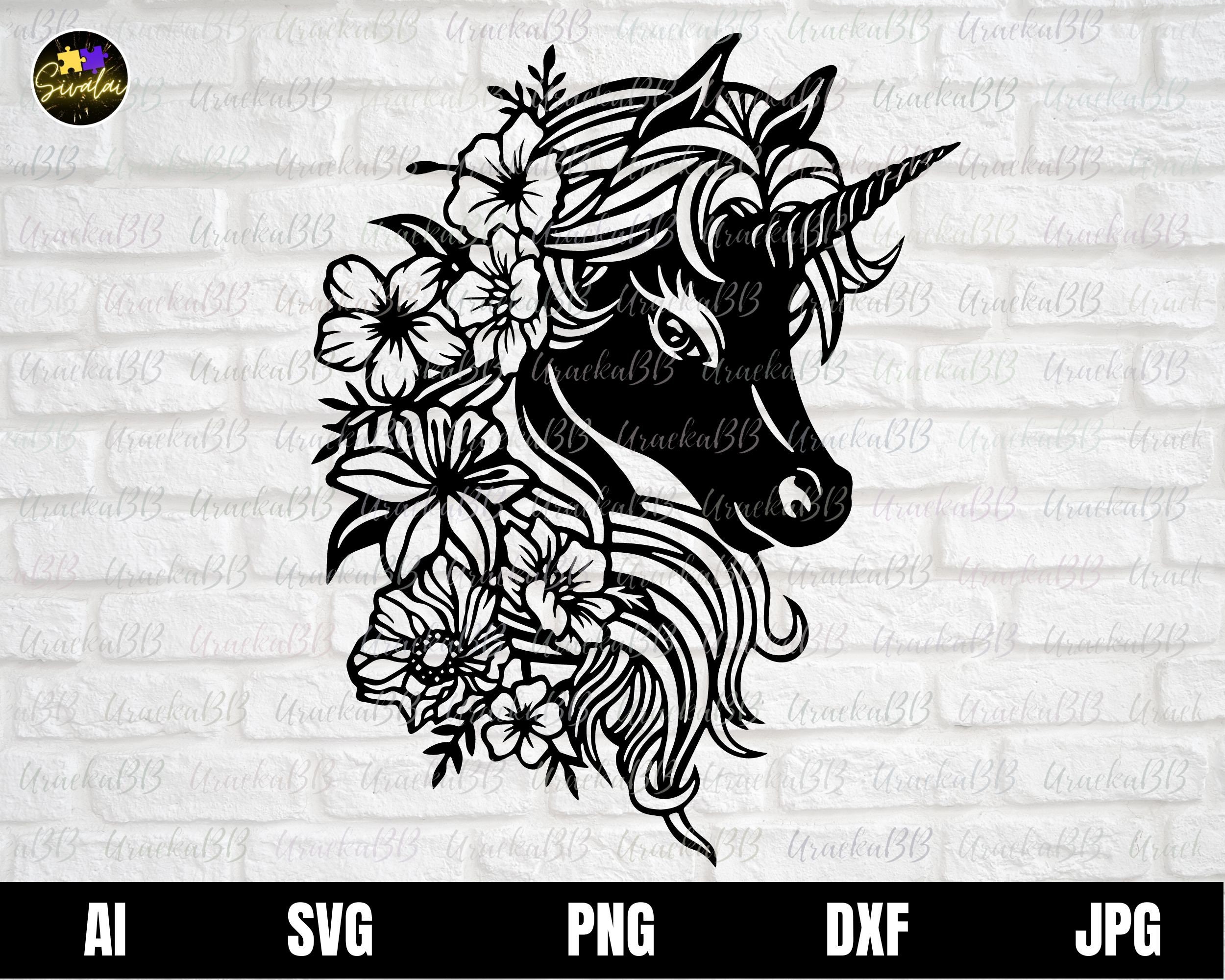 Unicorn Flower Border Svg Unicorn Svg Unicorn Head Svg Cute - Etsy Canada