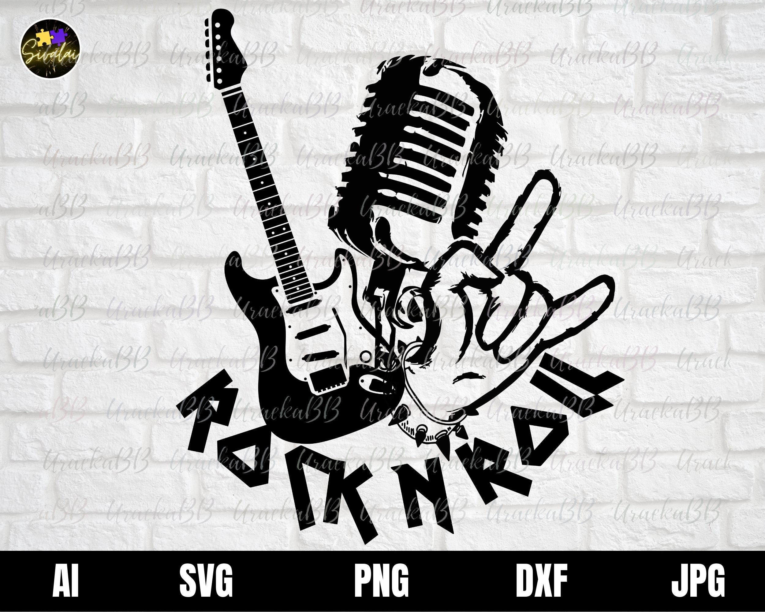 Rock And Roll Music SVG Guitar SVG Rock N Roll SVG Rock | Etsy