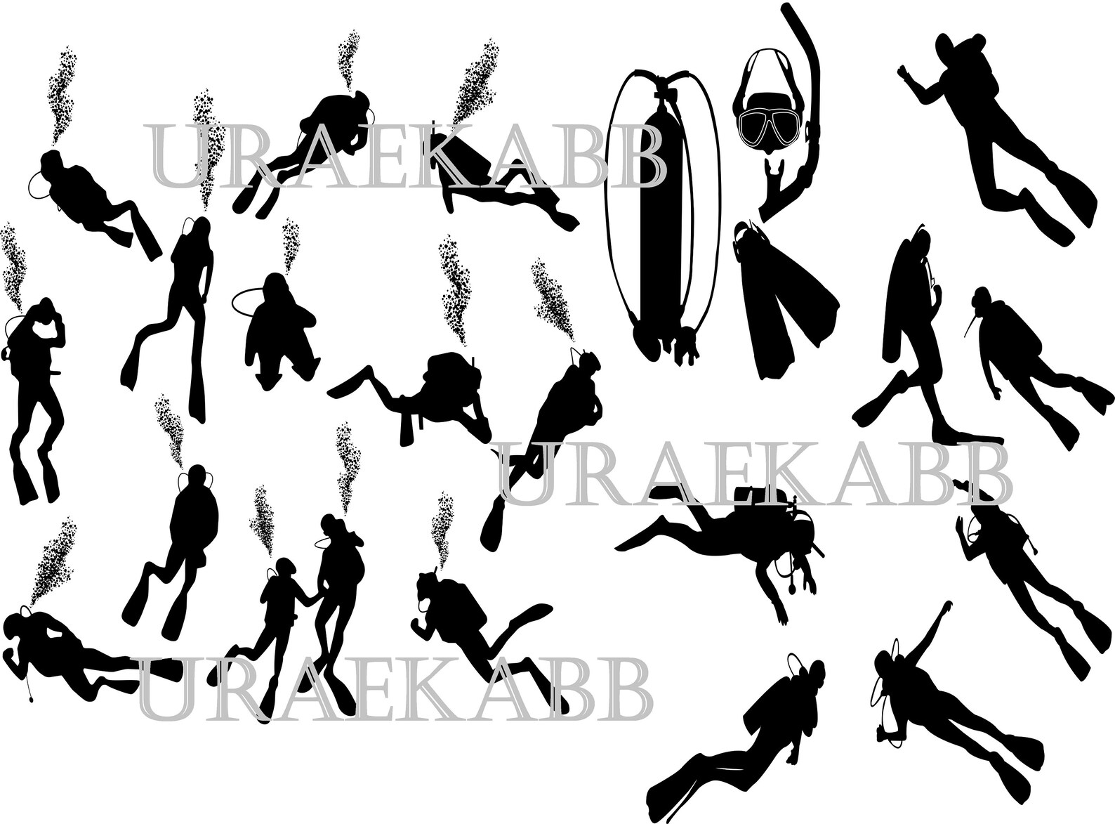 Scuba Diving Digital SVG PNG JPG Divers Sport Vector - Etsy