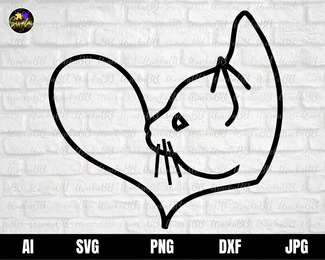 Cat Heart SVG, Cat Svg, Cat Love Svg, Cat Head Svg, Feline SVG, Hand ...