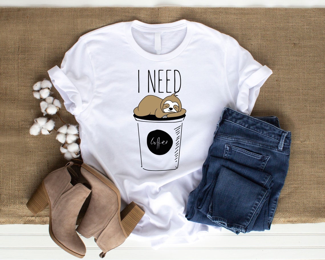 I Need Coffee Svg Coffee Cup Svg Sloth Svg Coffee Lover | Etsy