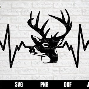 Hunting Svg, Deer Svg, Heartbeat Svg, Deer Hunting Svg, Deer Heartbeat ...