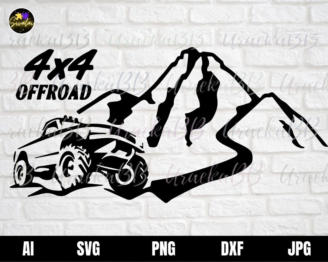 4X4 Svg Four by Four Logo Off-road Rally Car Truck Racing SGV Vector ...