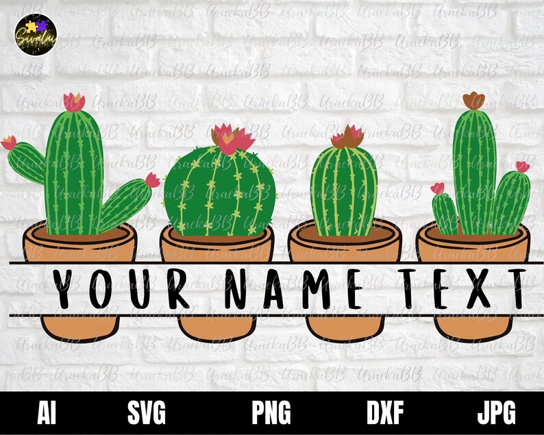 Split Cactus Svg Cactus Split Monogram Svg Design Cactus - Etsy
