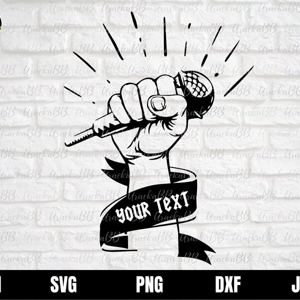 Hand Holding Microphone Vector - Etsy