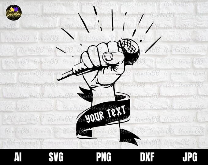 Skeleton Hand Holding Microphone Svg / Retro Microphone Svg/ Singer ...