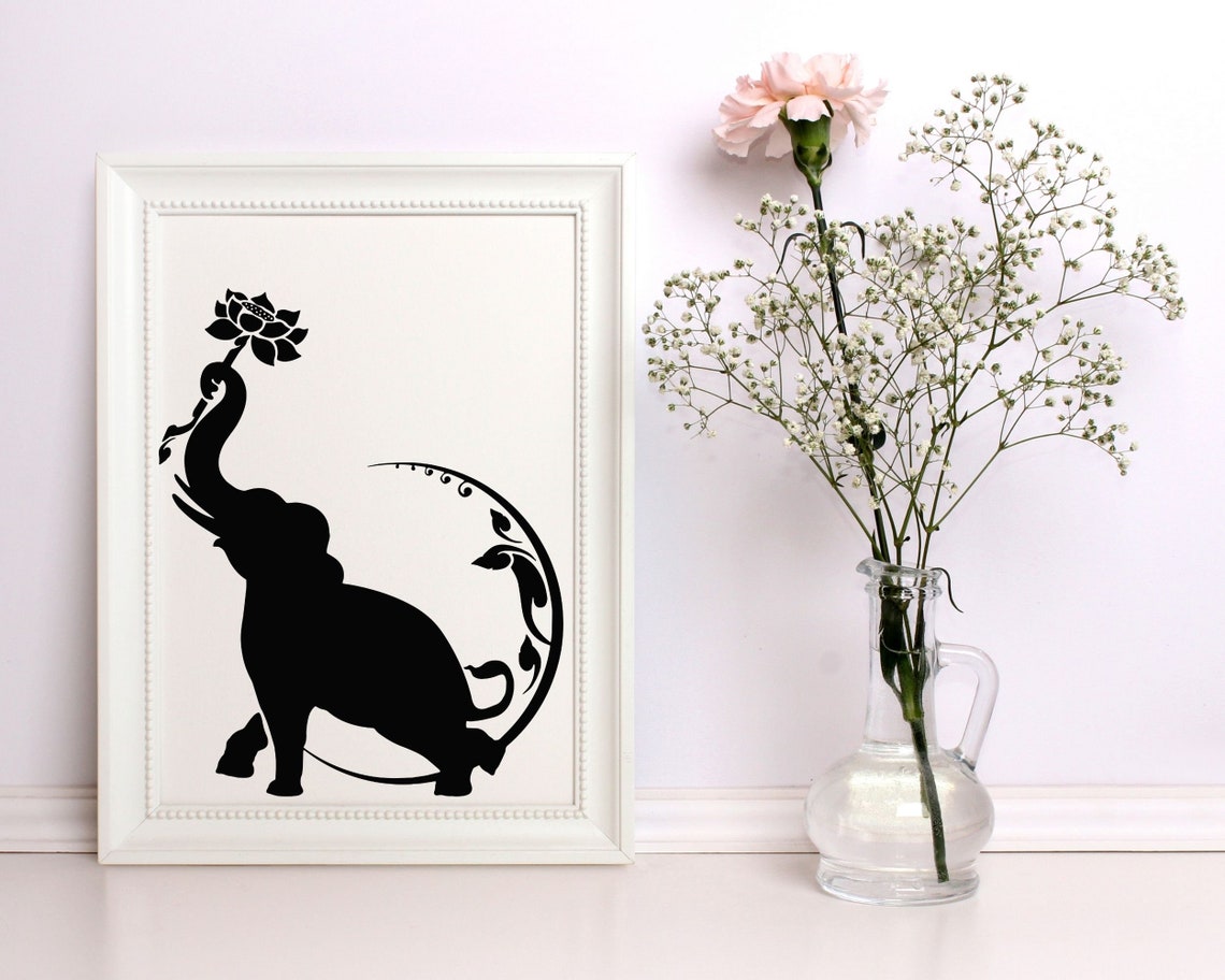 Floral Elephant Svg Elephant Svg Floral Animal Svg Elephant - Etsy