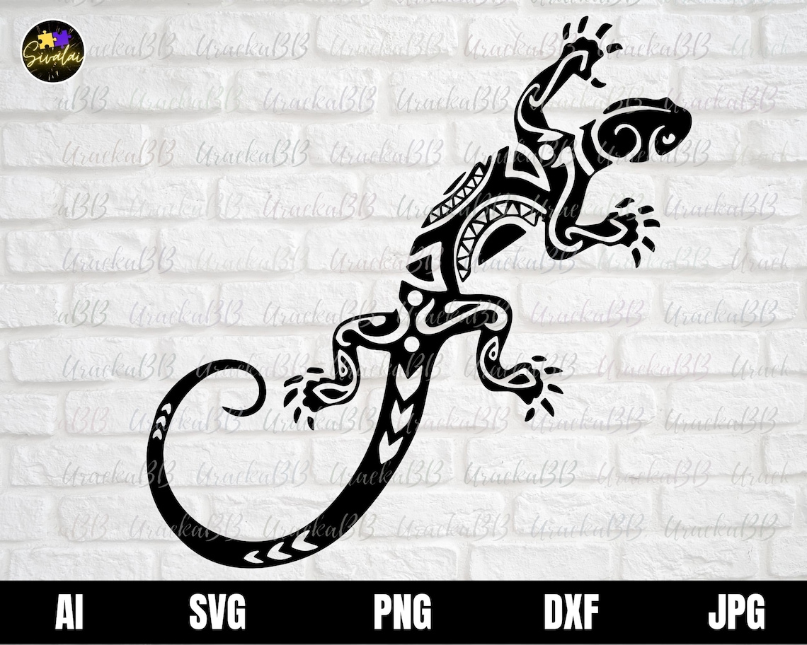 Tribal Lizard SVG Lizard SVG Gecko SVG Lizard Clipart | Etsy