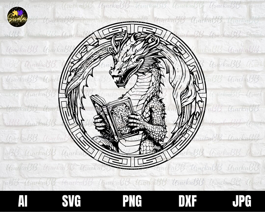 Book Reading Dragon Svg, Book Dragon SVG, Book Lover PNG, Bookish ...