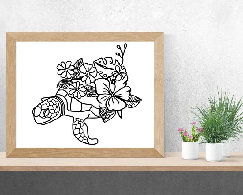 Turtle Flower Svg Sea Turtle Svg Turtle Svg Flower Sea | Etsy