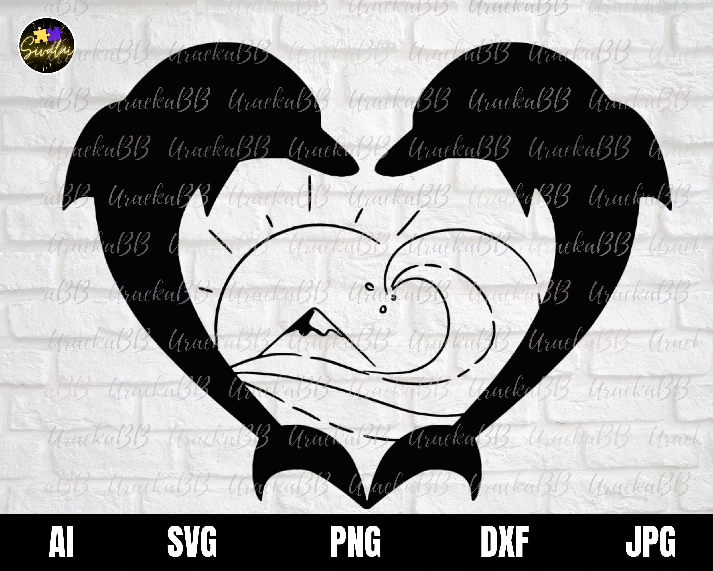 Dolphins Heart Shape