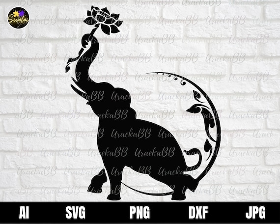 Floral Elephant Svg Elephant Svg Floral Animal Svg Elephant - Etsy