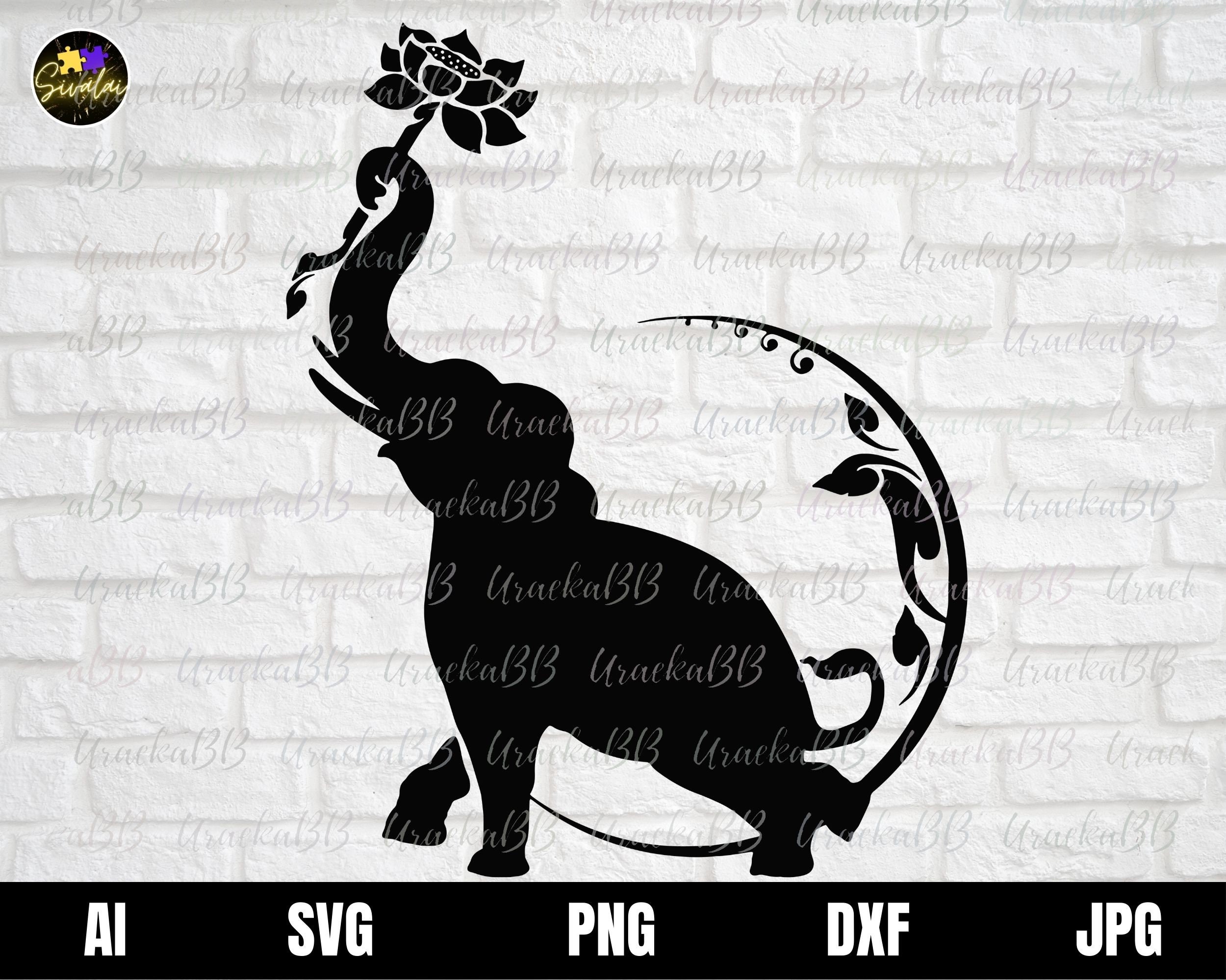 Floral Elephant Svg Elephant Svg Floral Animal Svg Elephant - Etsy