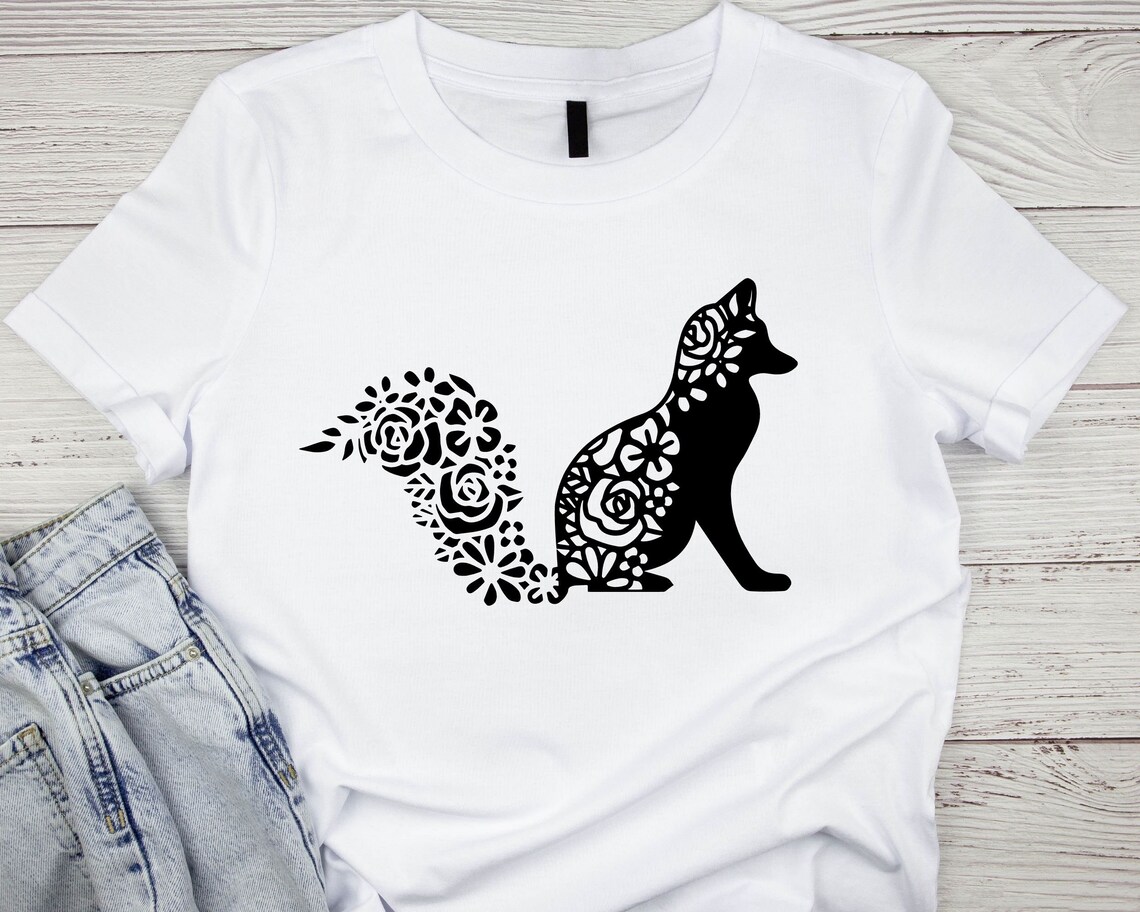 Flower Fox Svg Cute Fox Svg Fox Svg Floral Fox Svg Lover - Etsy