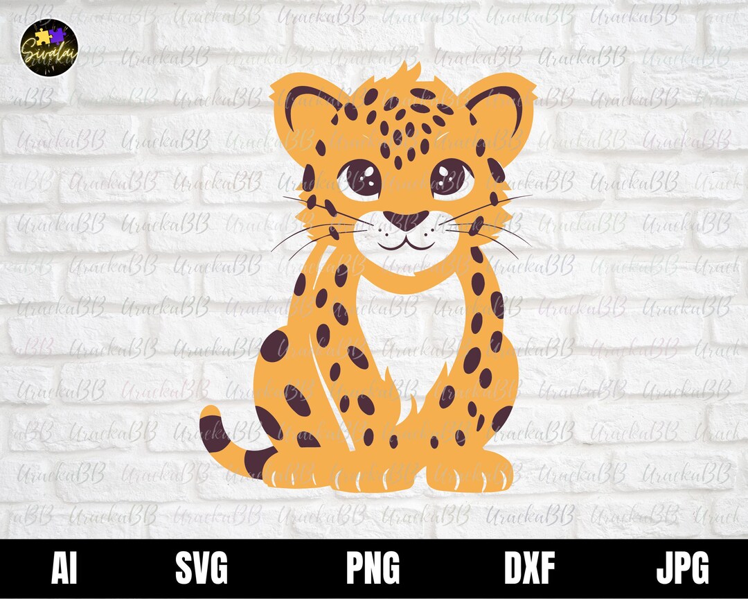 Cute Leopard Svg File, Baby Leopard Svg, Leopard Clipart Svg, Leopard ...