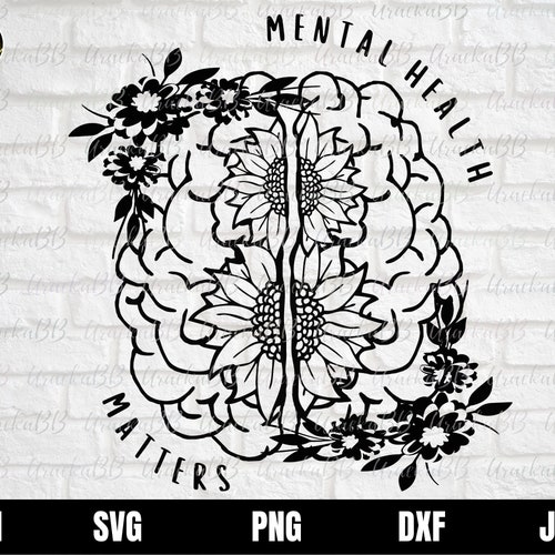 Wildflower Brain SVG Design Mental Health Matters SVG File - Etsy