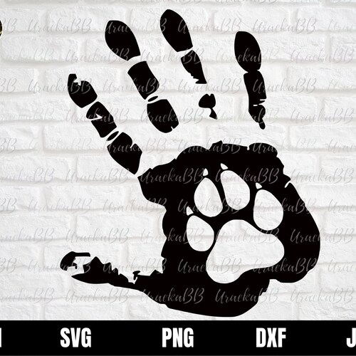 Hand Paw Print Svg Dxf Eps Ai Cdr Vector Files for - Etsy