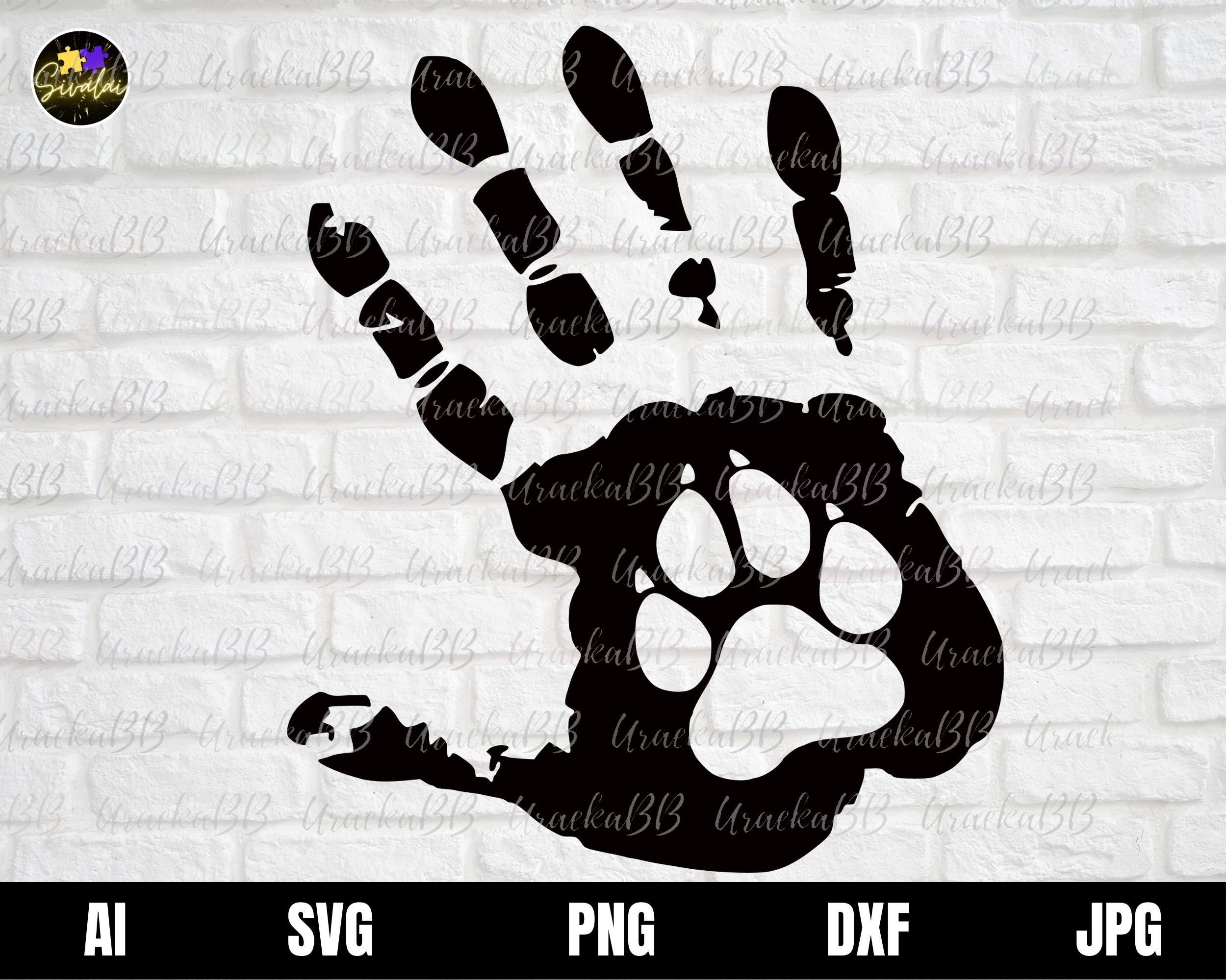 Handpfote Svg, Pfote und Hand Svg, Hand Svg, Hundepfote Svg, Handdruck ...