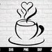 Mug With Heart Steam Svg, Mug Svg, Coffee Heart Svg, Coffee Mug Svg ...