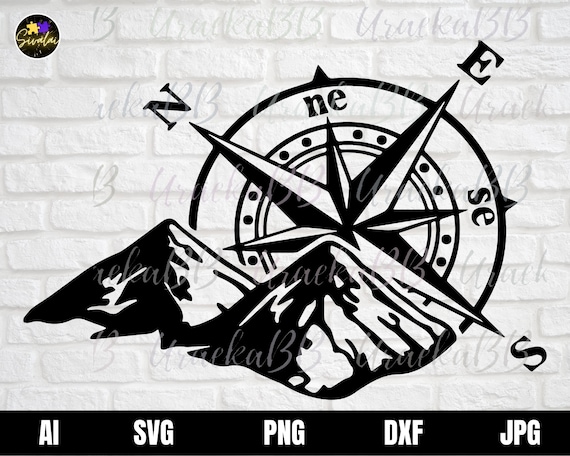 Compass Navigation SVG Mountain Compass SVG Mountain Svg - Etsy