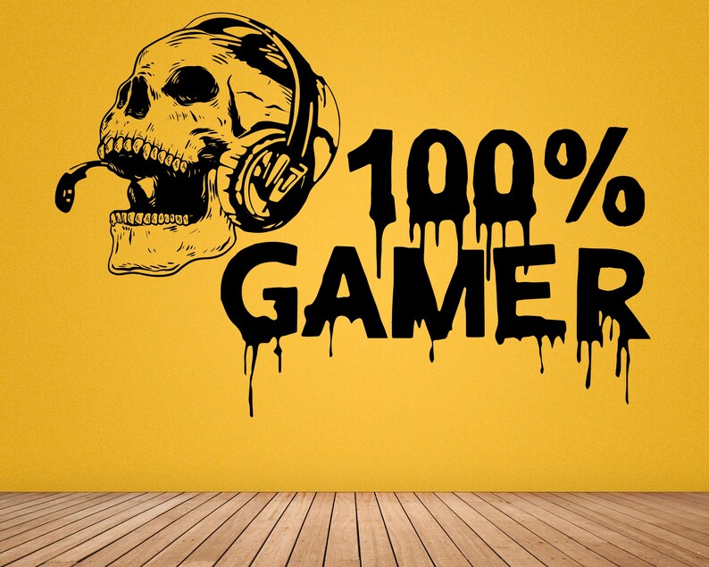 Skull Svg Skull Gamer Svg Gamer Wall Room or Doors Gamer - Etsy