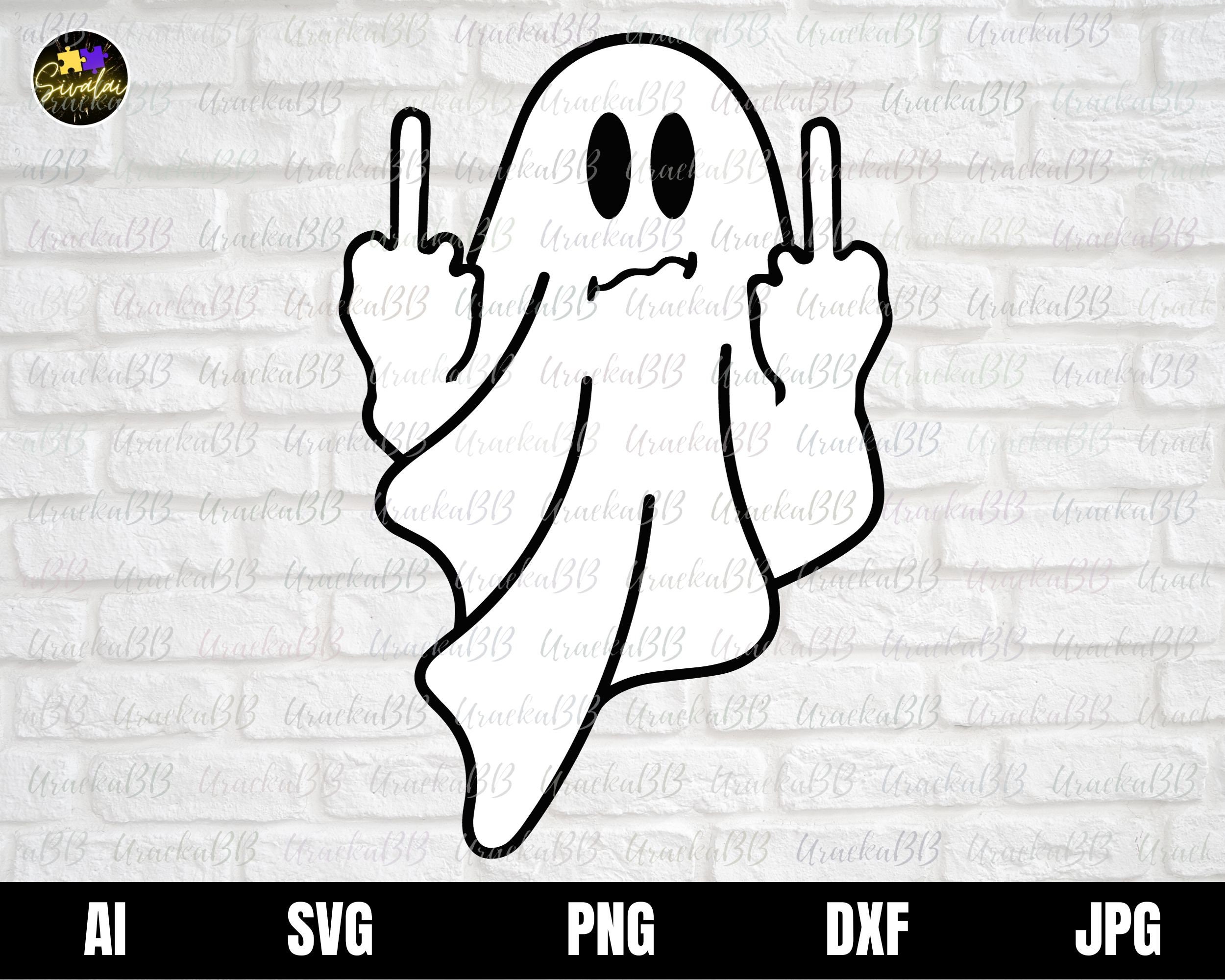 Ghost Middle Finger Svg Halloween Svg Cute Ghost Halloween - Etsy