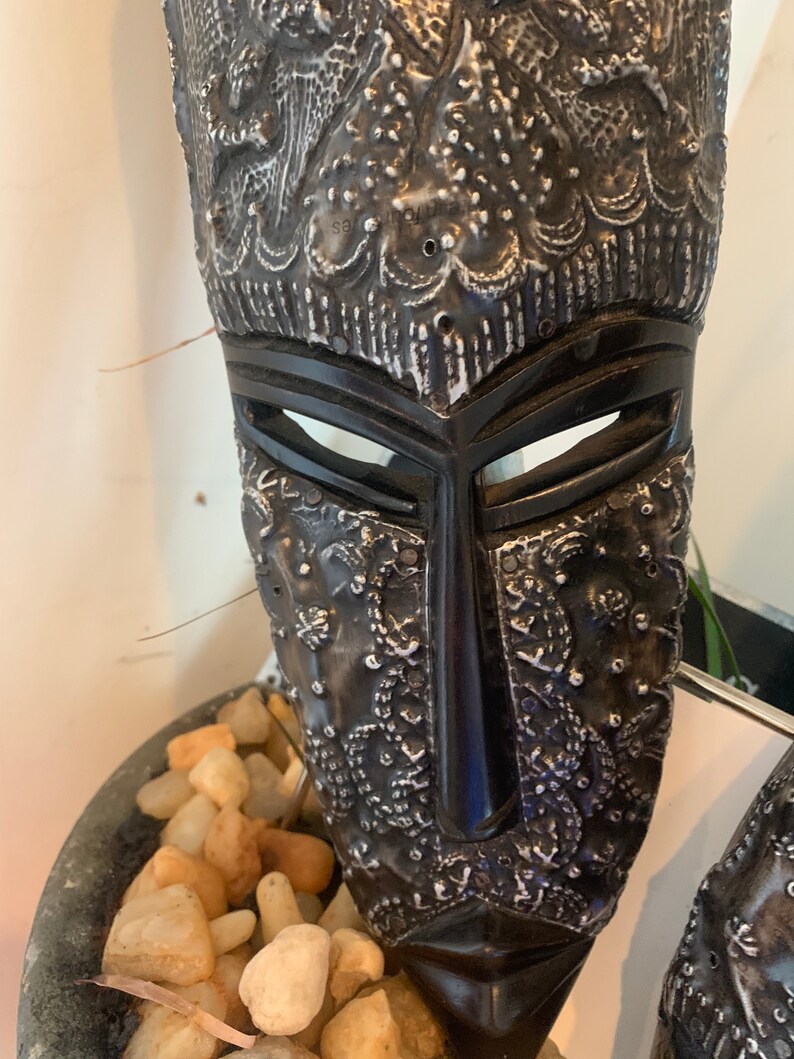 Hand Crafted Adinkra Wooden /metal Mask Home /office Decor - Etsy