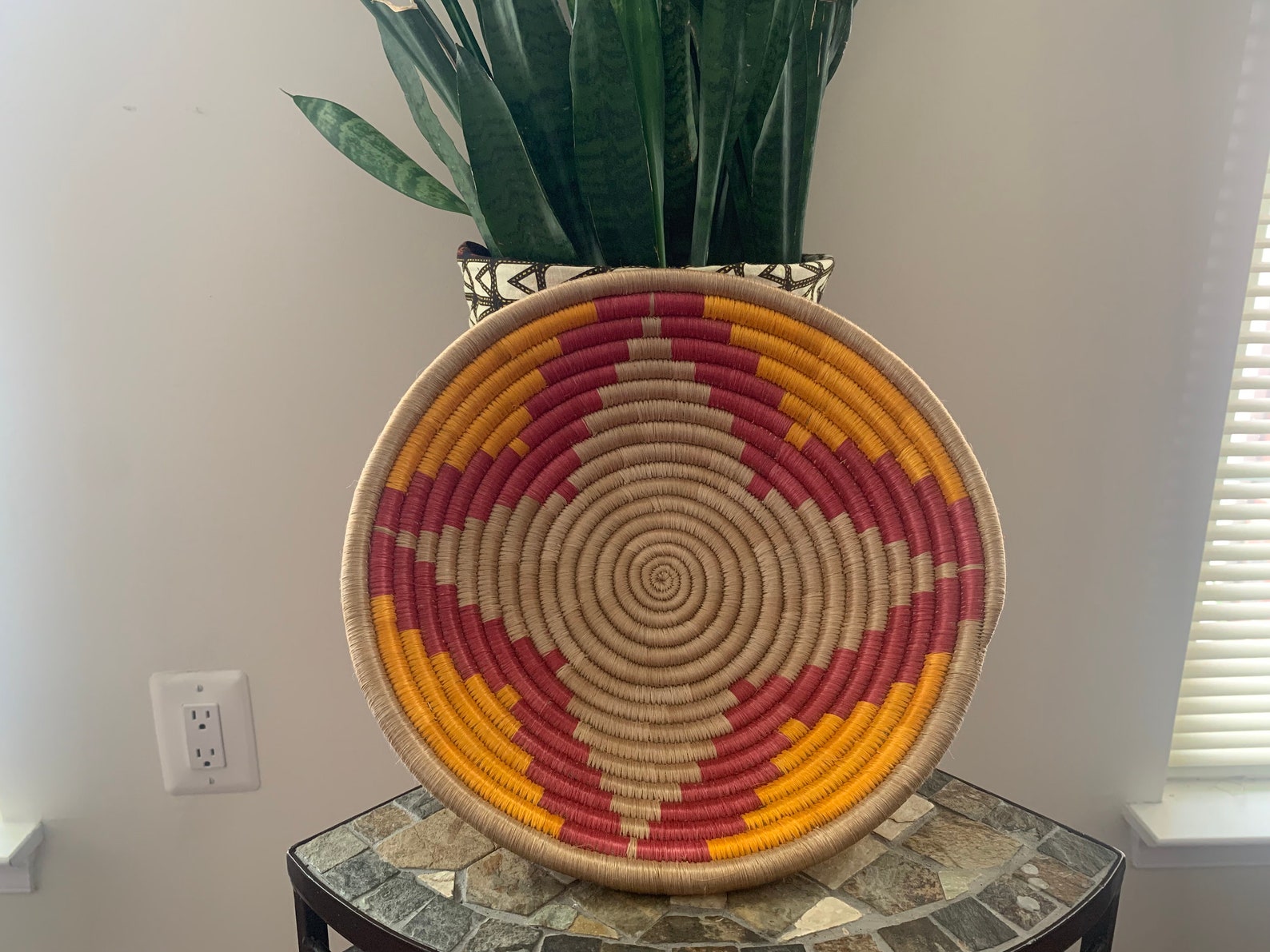 Rwandan Agaseke Hand Coiled Fruit Bowl Basket/wall Decor - Etsy