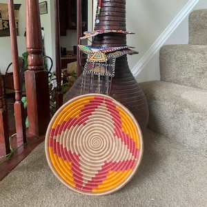 Rwandan Agaseke Hand Coiled Fruit Bowl Basket/wall Decor - Etsy