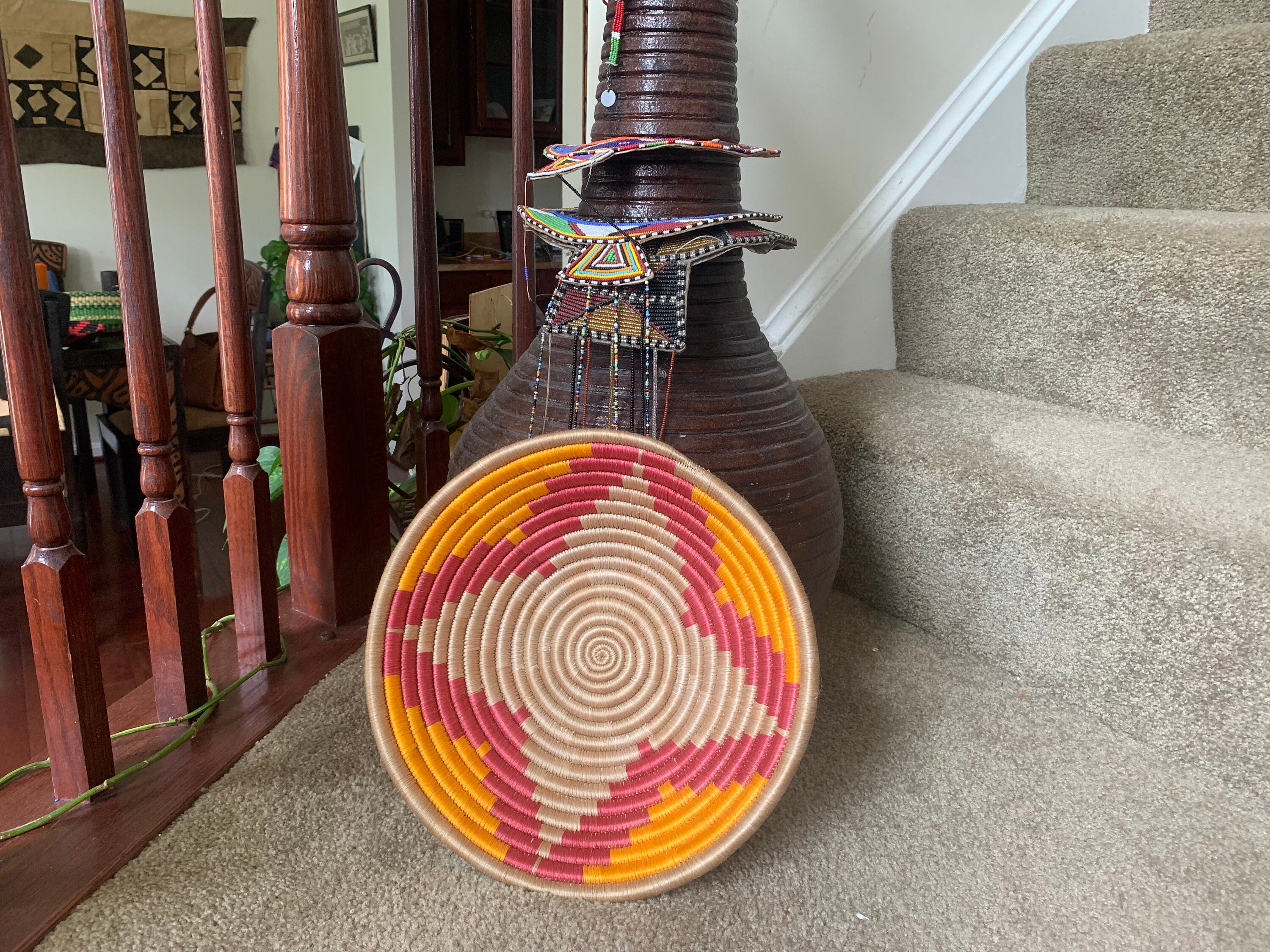 Rwandan Agaseke Hand Coiled Fruit Bowl Basket/wall Decor - Etsy