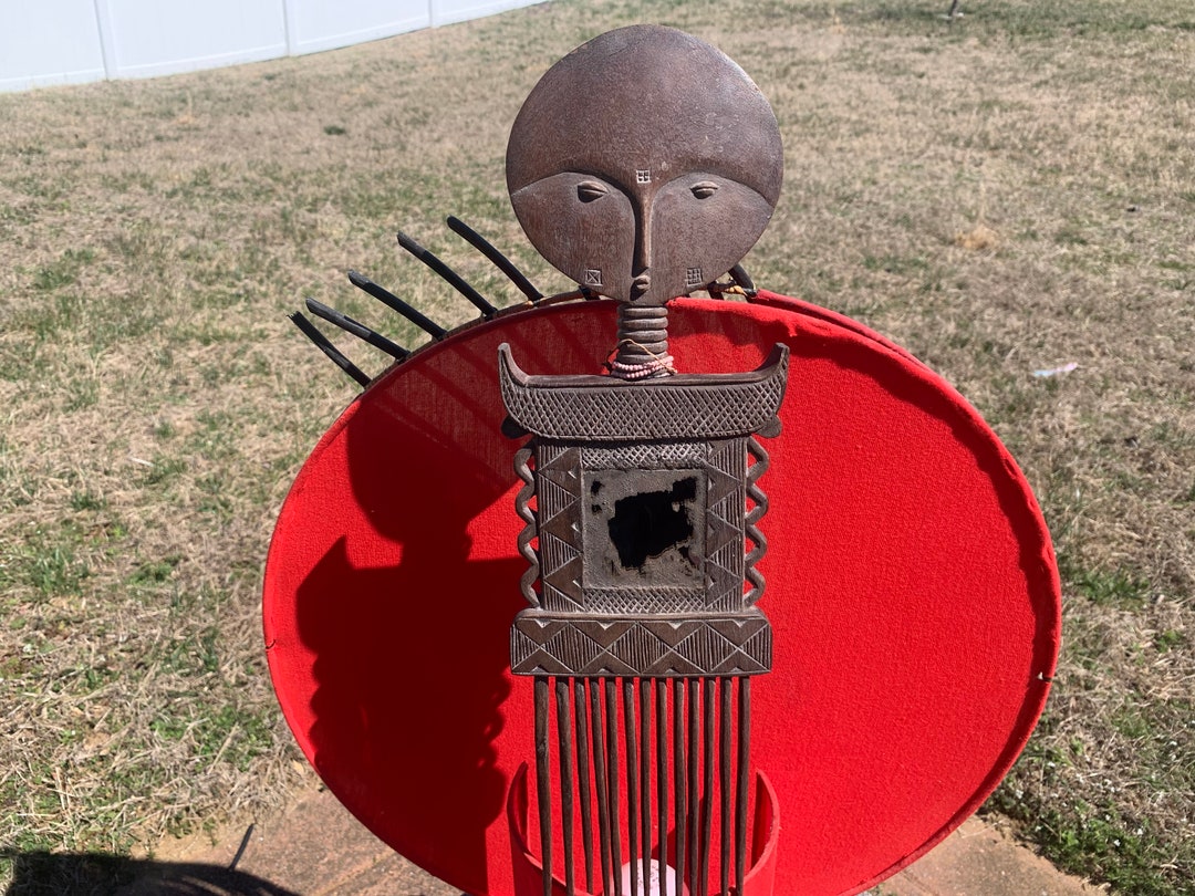 Akuaba Collectible Handcrafted Fertility Doll Comb With Mirror - Etsy