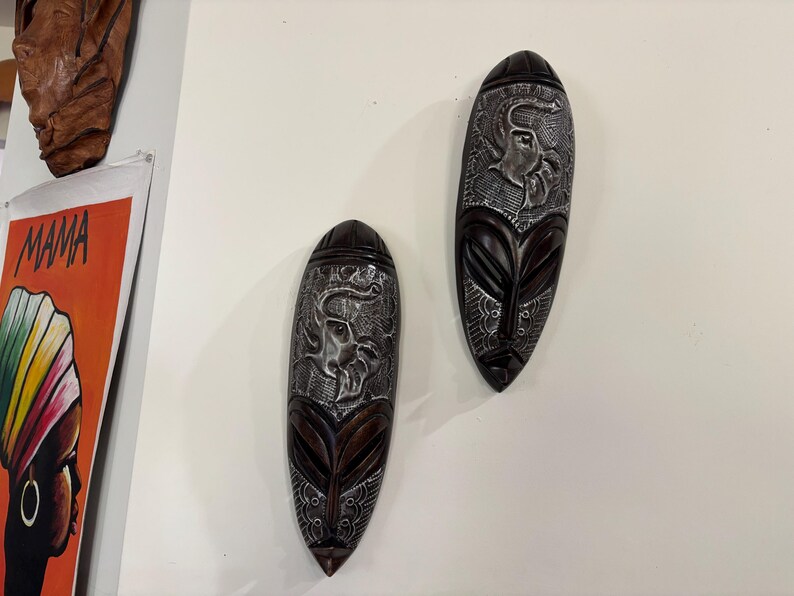Hand Crafted Adinkra Wooden /metal Mask Home /office Decor - Etsy