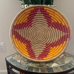 Rwandan Agaseke Hand Coiled Fruit Bowl Basket/wall Decor - Etsy