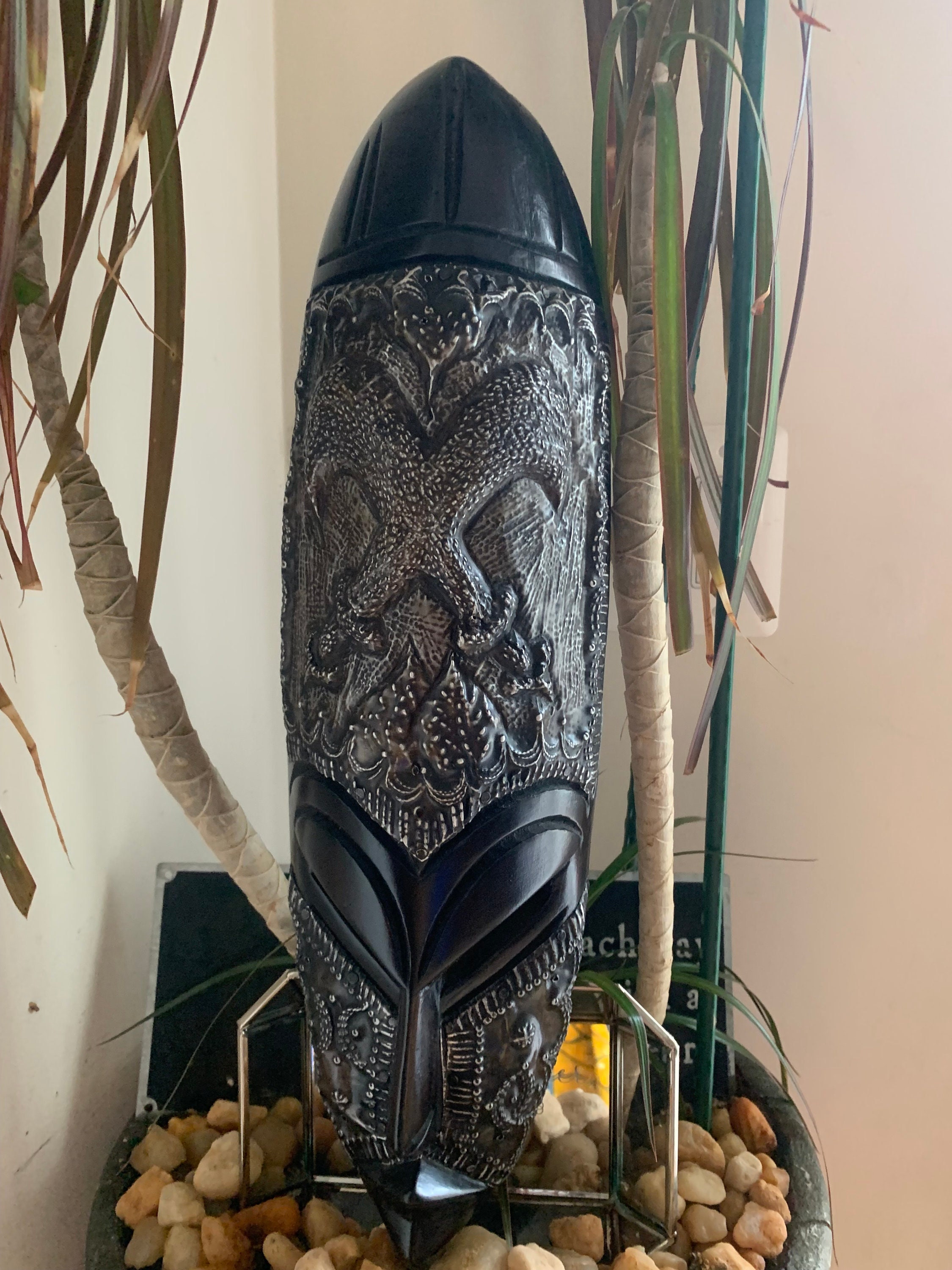 Hand Crafted Adinkra Wooden /metal Mask Home /office Decor - Etsy