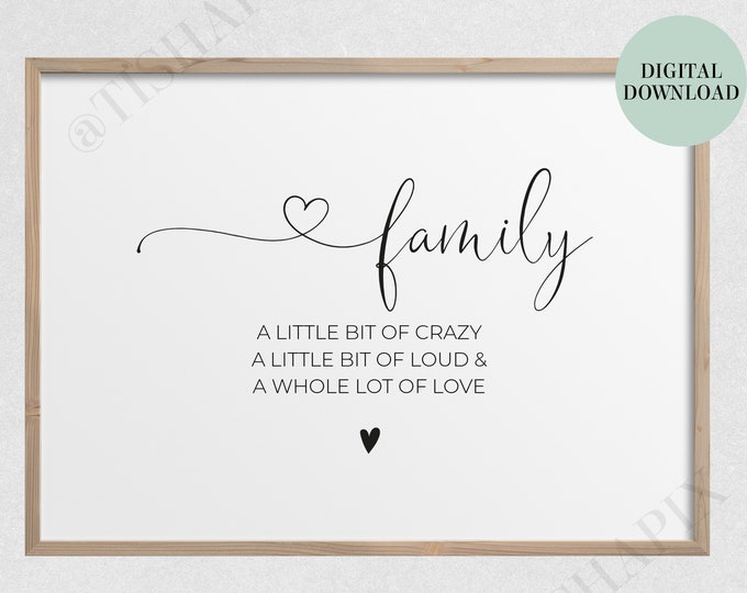 Family Quote Definition DIGITAL DOWNLOAD Print | Portrait and Landscape ...