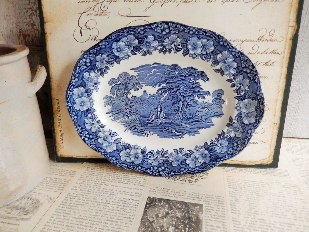 Porcelain Plate, England, Plate, Blue Pattern, England, Wall Plate ...