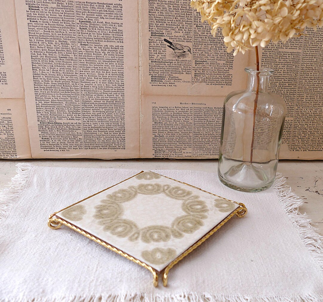 Old 70s Ceramic Coaster, Retro Kitchen Utensil, Shabby, Vintage - Etsy