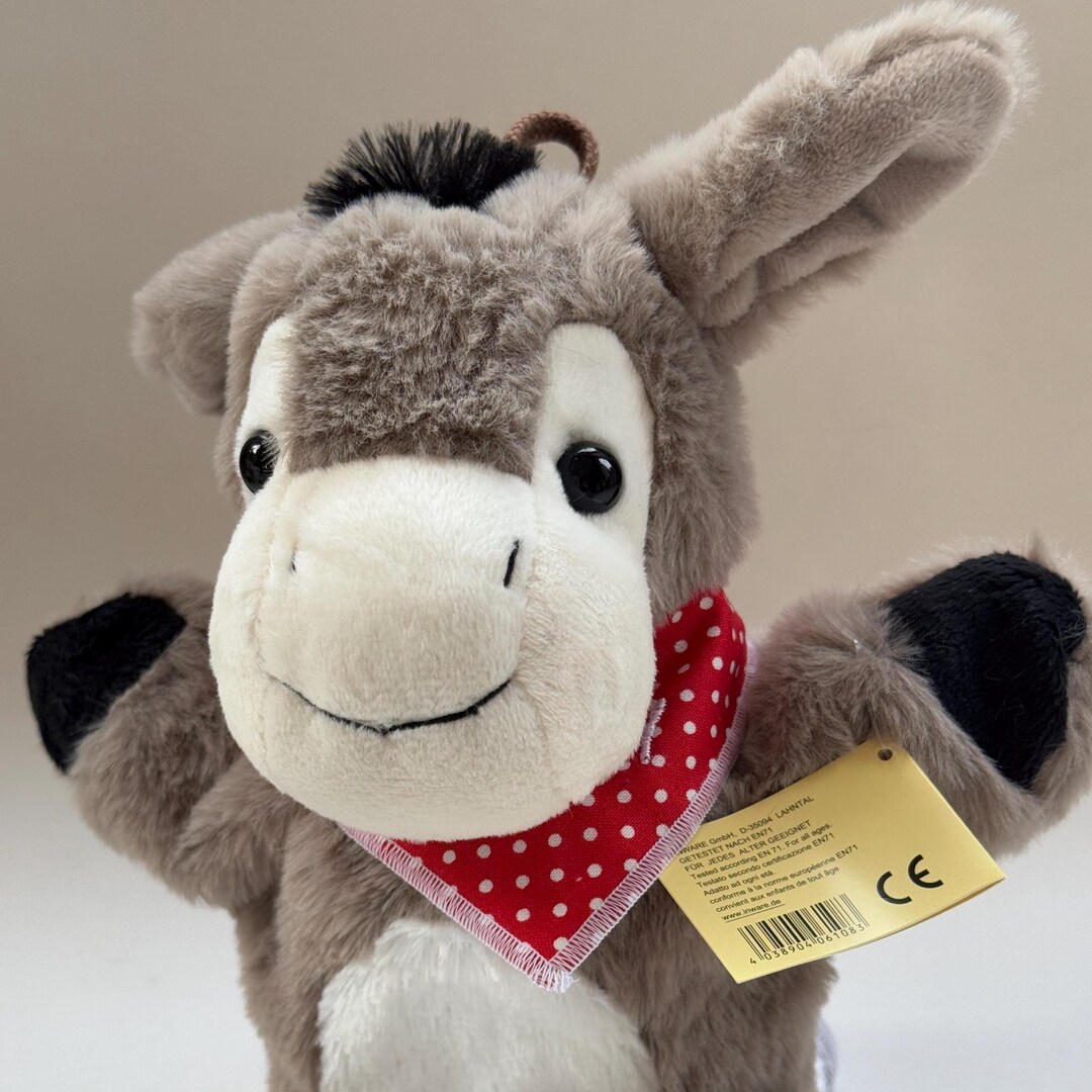 Hand Puppet DONKEY, Stuffed Toy, Plush Toy Donkey, Cuddly Toy, Gift for ...