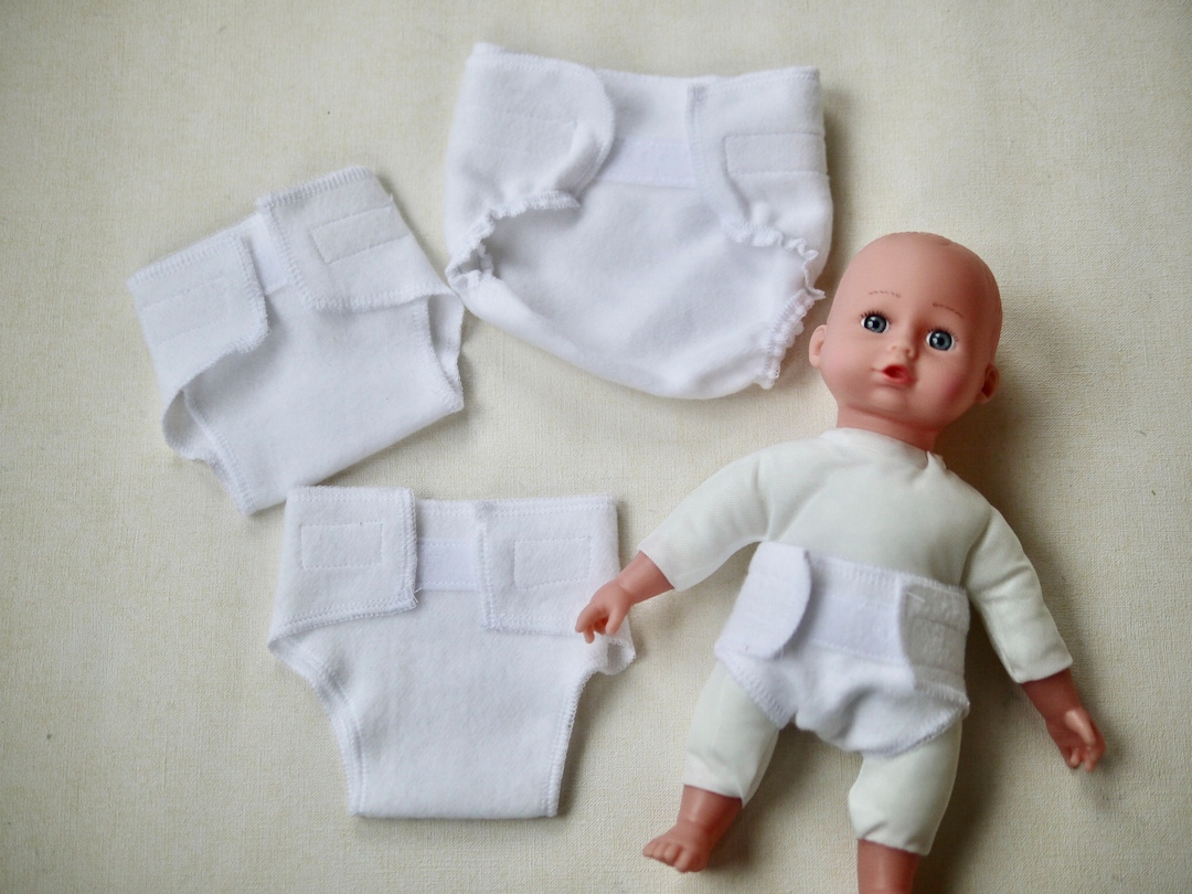 2 Molton Doll Diapers in Various Sizes, 20-50 Cm, Doll Clothes, Diaper ...