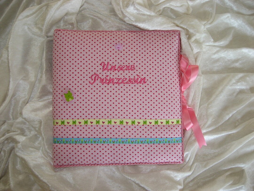 Baby Album our Princess, Baby Photo Book Embroidered, Pink-pink, With ...