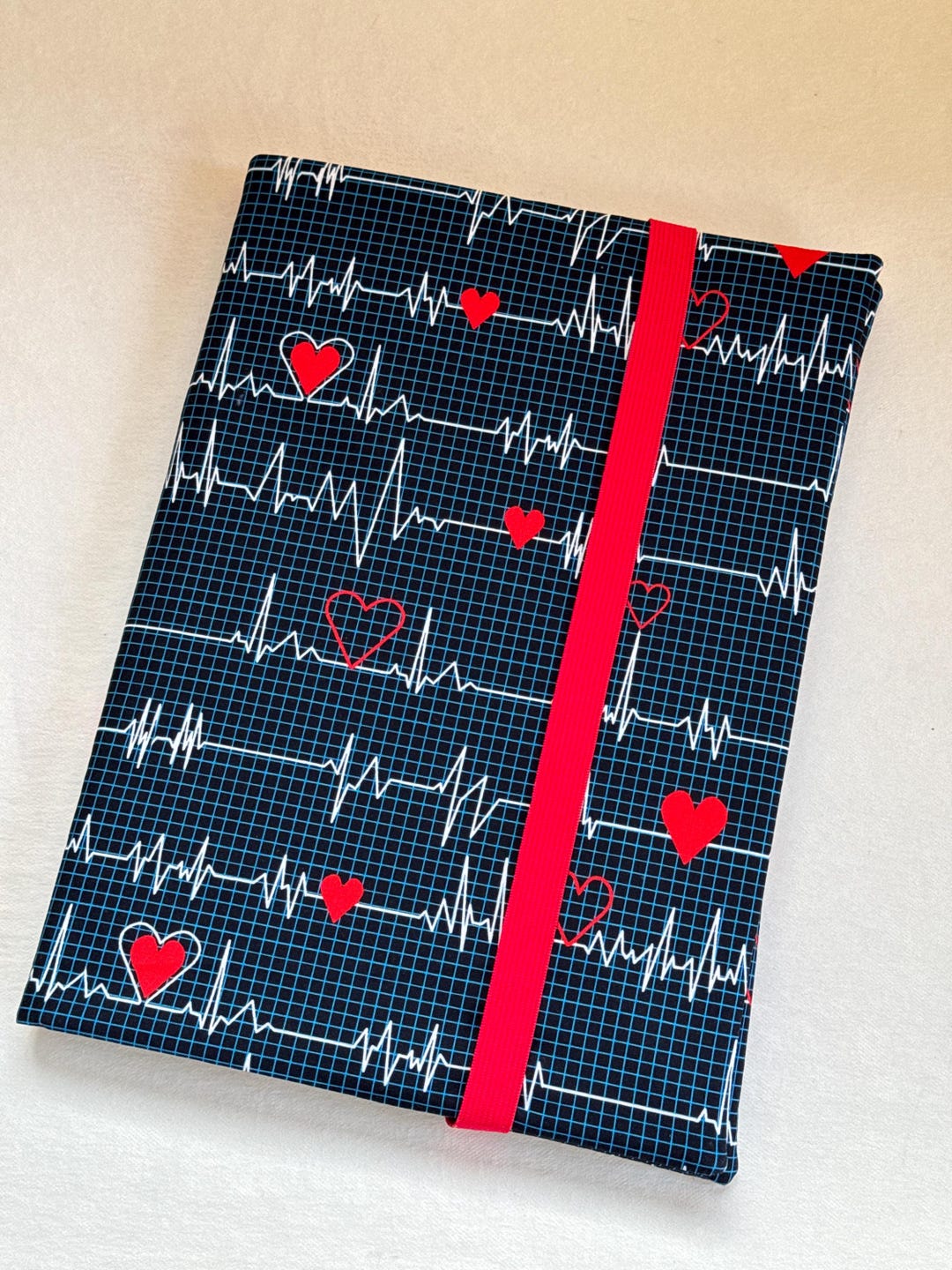 EGK Cotton Book Cover – Padded Book Cover With Elastic Band & Ribbon ...