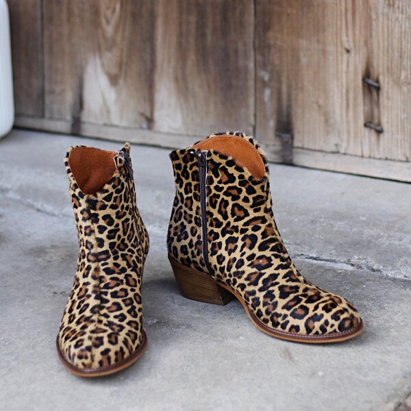 Cheetah Print Boots - Etsy