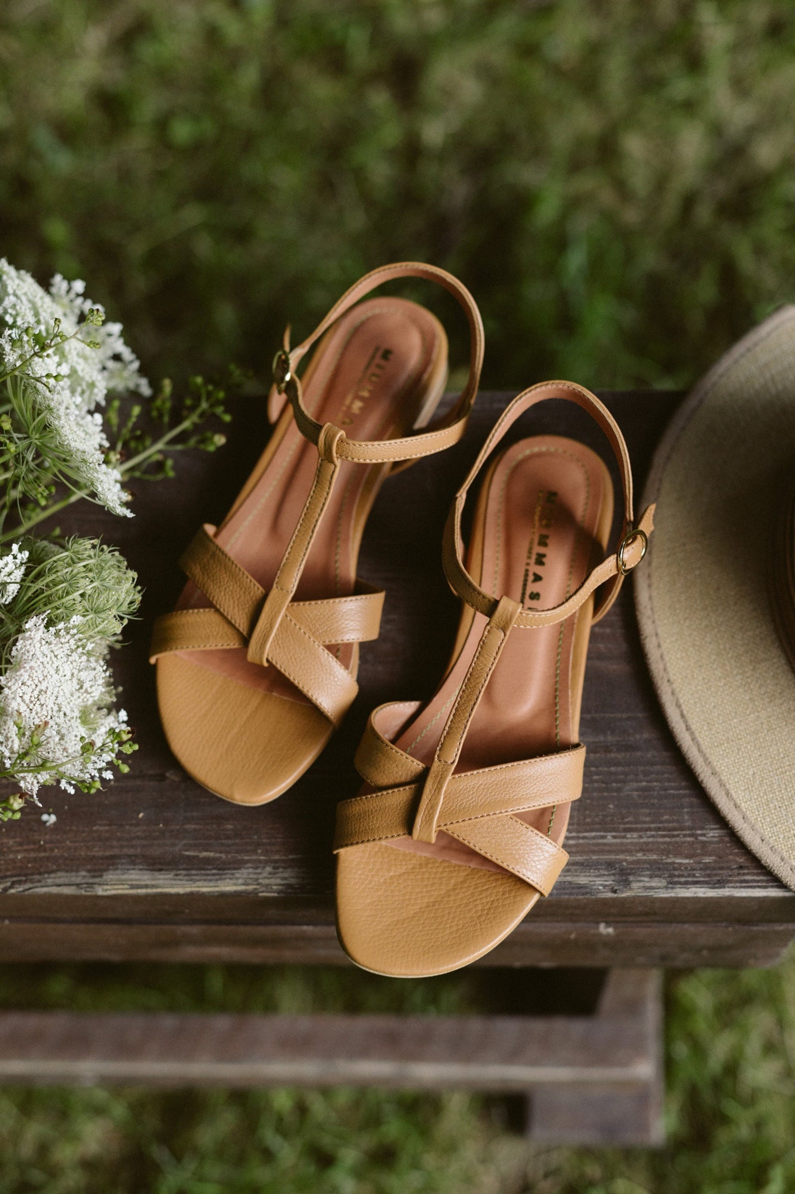Caramel Leather Sandals: Retro Boho Summer Flats - Etsy
