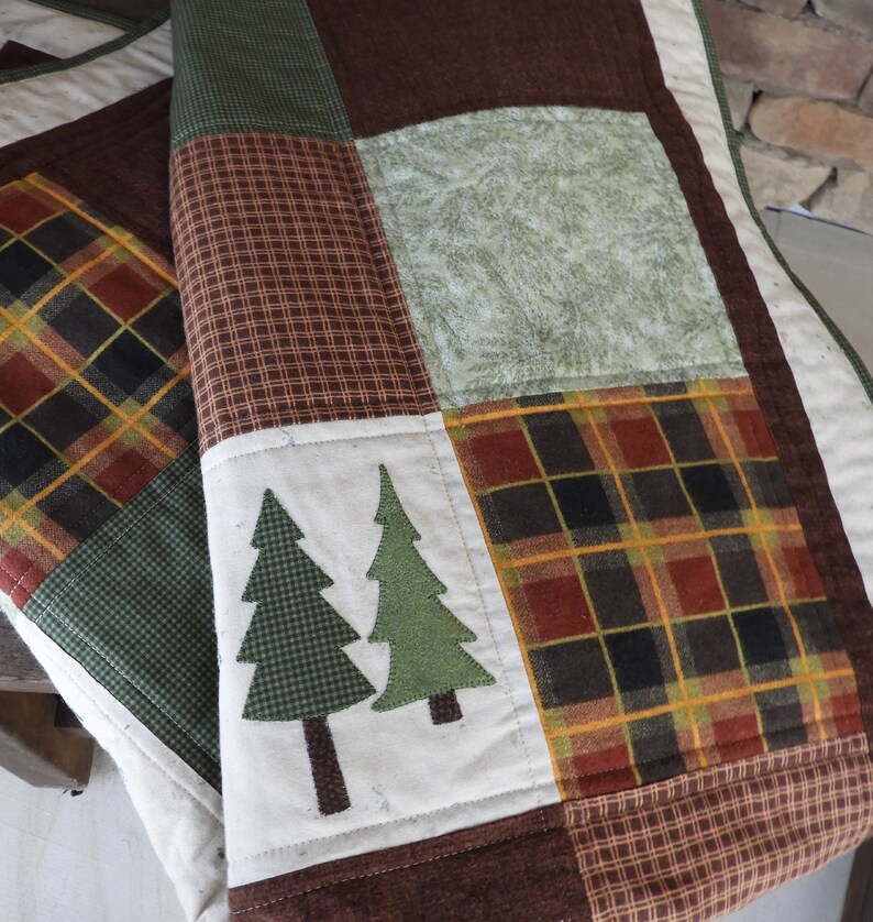 Rustic Baby Quilt/northwoods Baby Quilt/forest Quilt/brown Plaid Baby ...