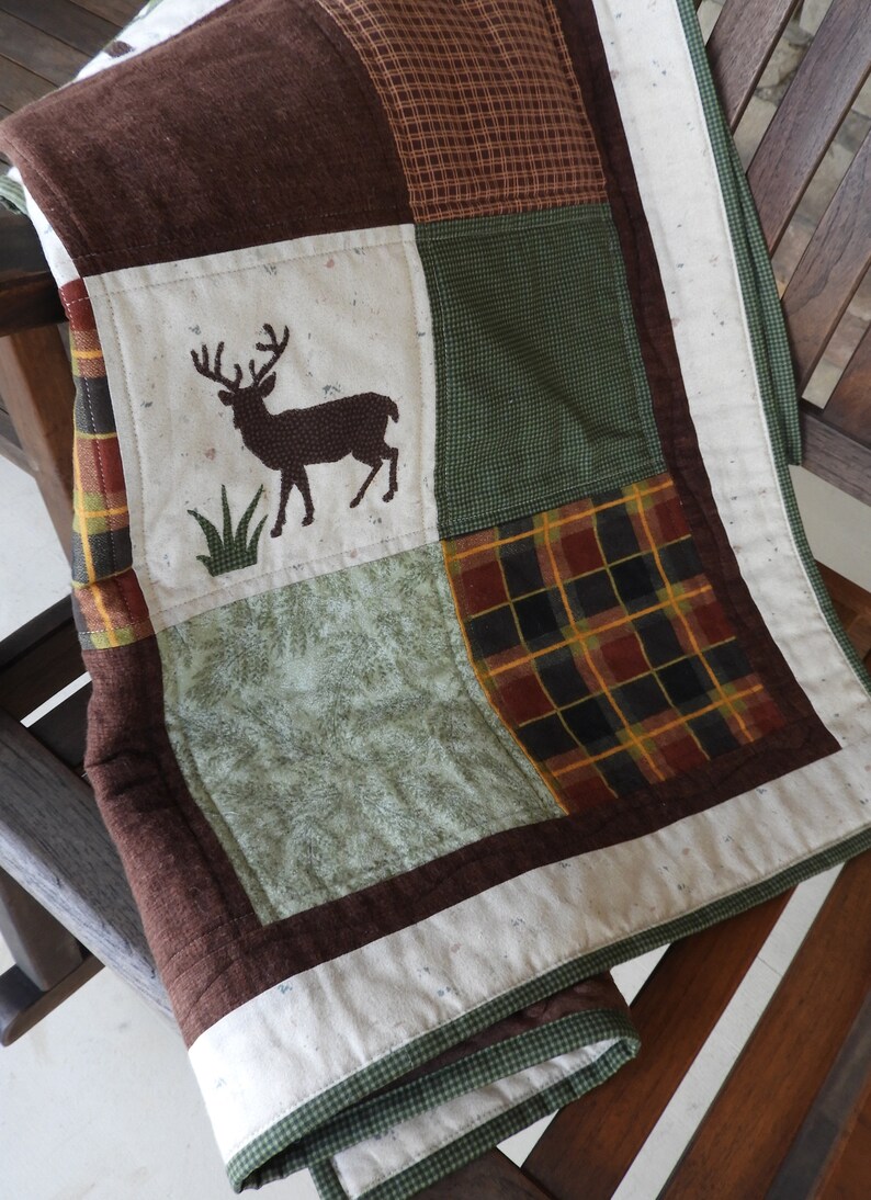 Rustic Baby Quilt/northwoods Baby Quilt/forest Quilt/brown Plaid Baby ...