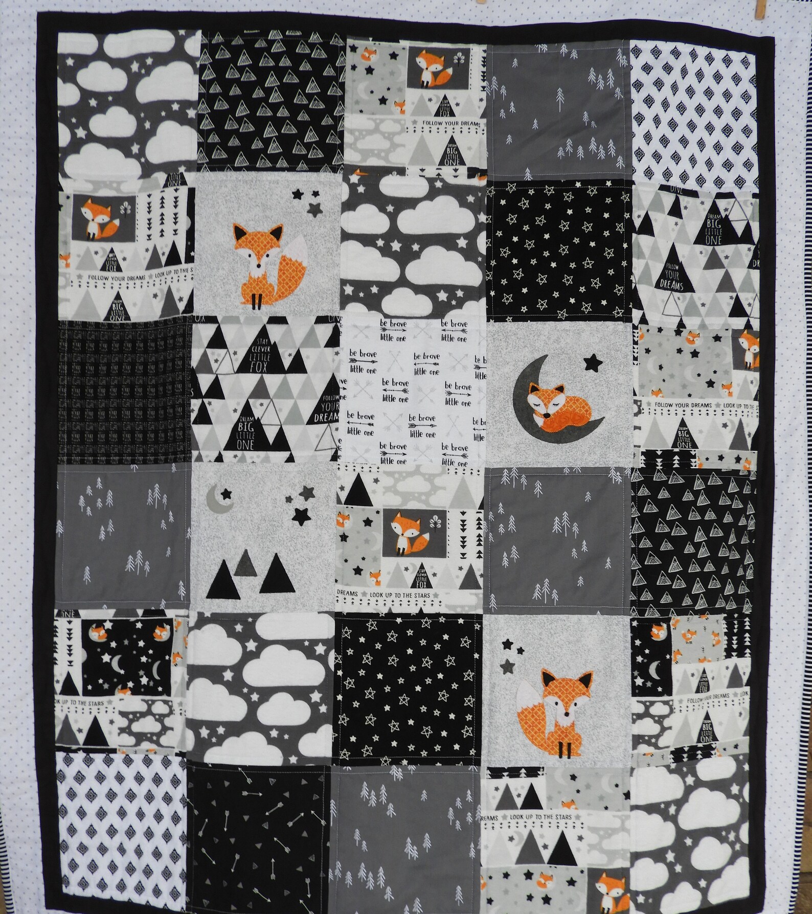 Woodland Baby Quilt/fox Baby Quilt/woodland Nursery/handmade | Etsy