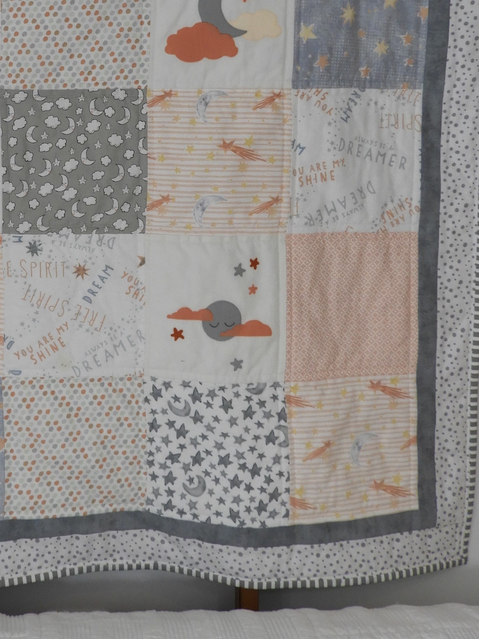 Moon Baby Quilt/moon Stars Quilt/to the Moon Quilt/handmade | Etsy