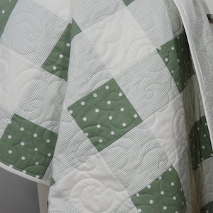 Handmade Baby Quilt/green Baby Quilt/gender Neutral Quilt/plaid Baby ...