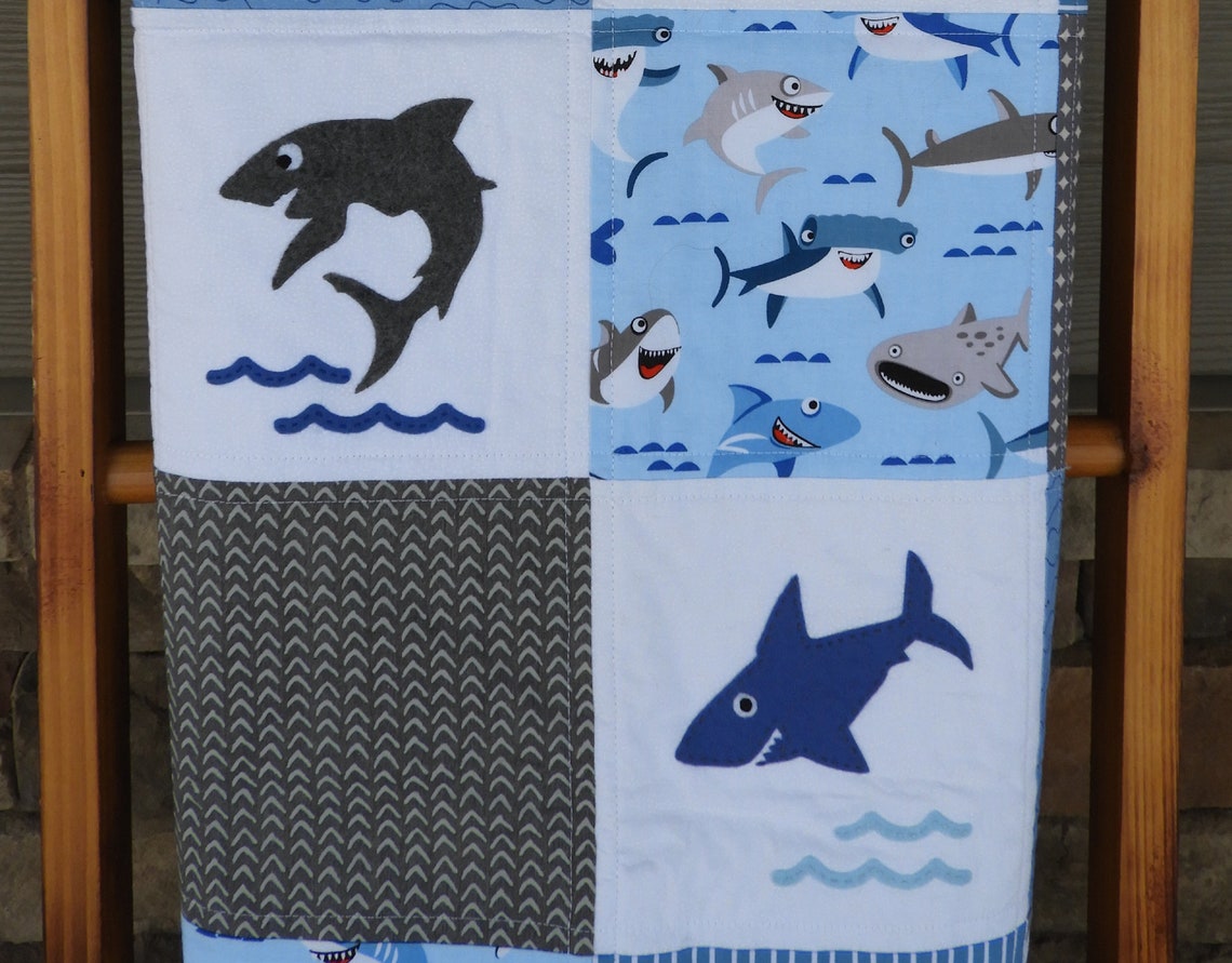 Shark Quilt/baby Shark Quilt/undersea Quilt/marine Quilt/undersea ...